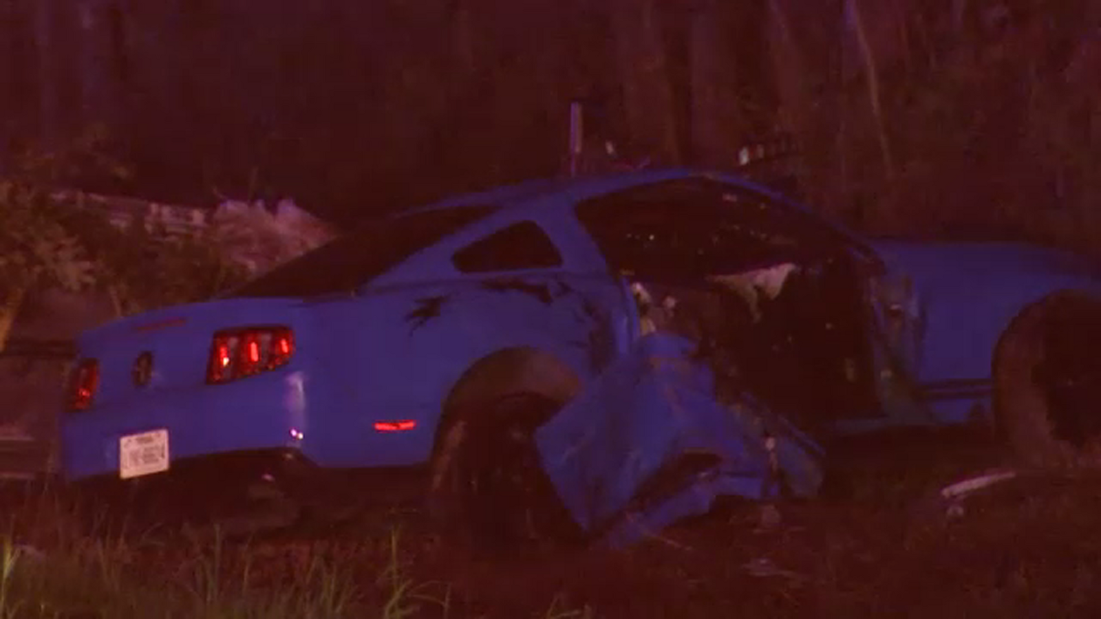 2 teens flown to hospital after Mustang clips truck and crashes into ...