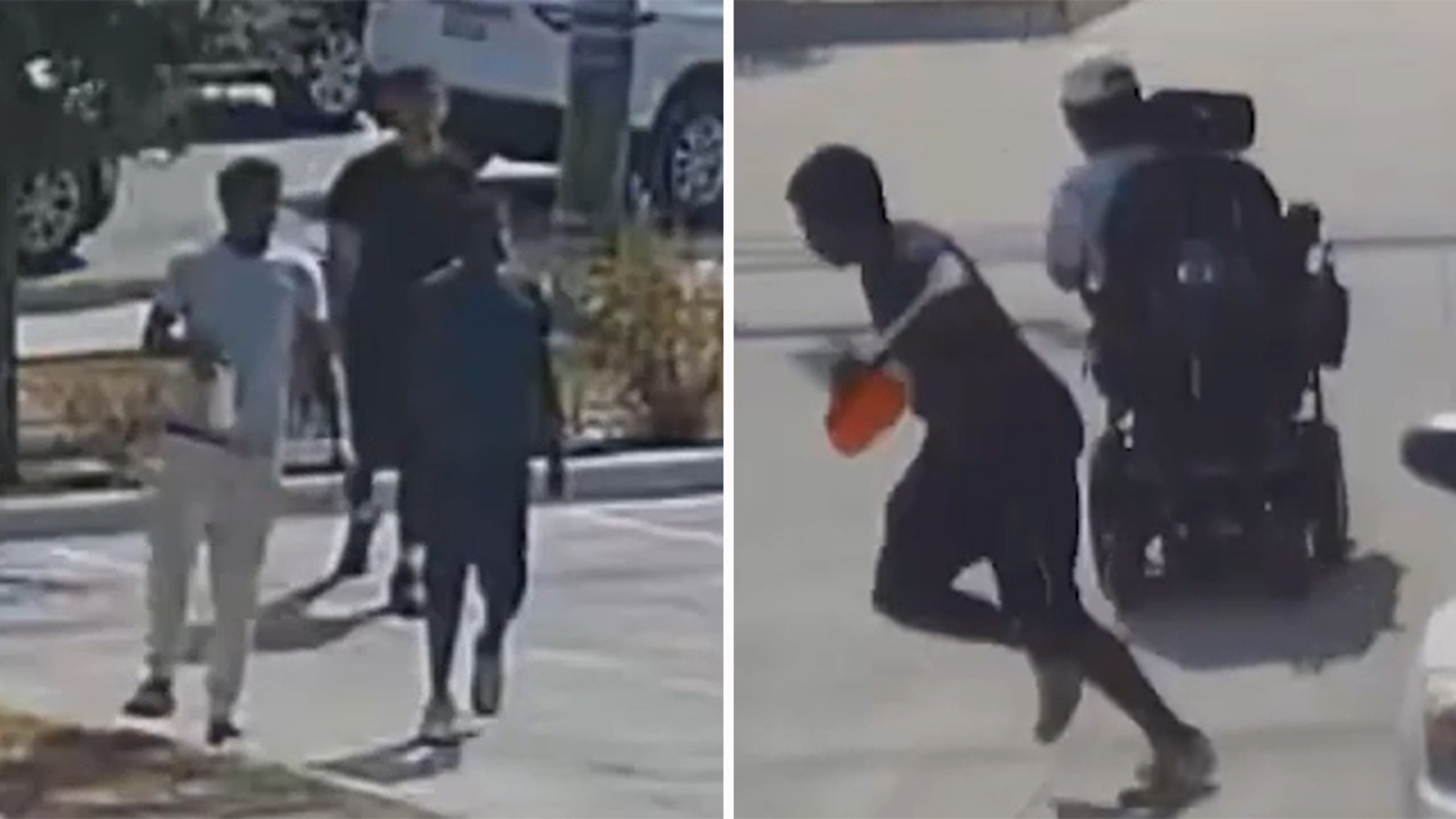 Video shows robbery suspect rip money bag from hands of man using ...