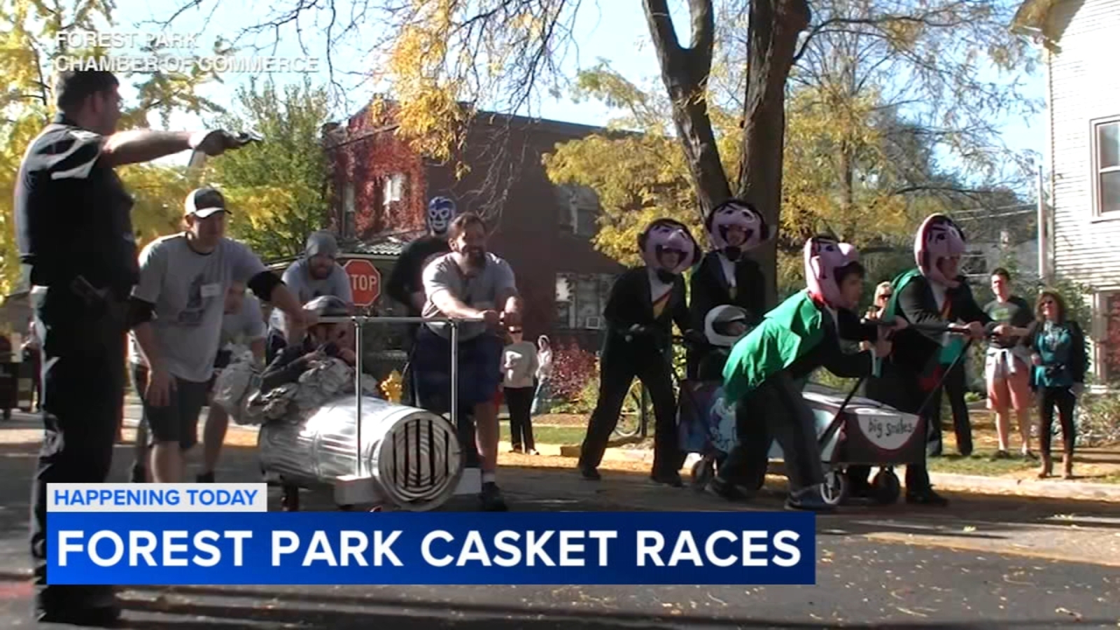 Halloween gets off to a running start with the 'Forest Park Casket ...