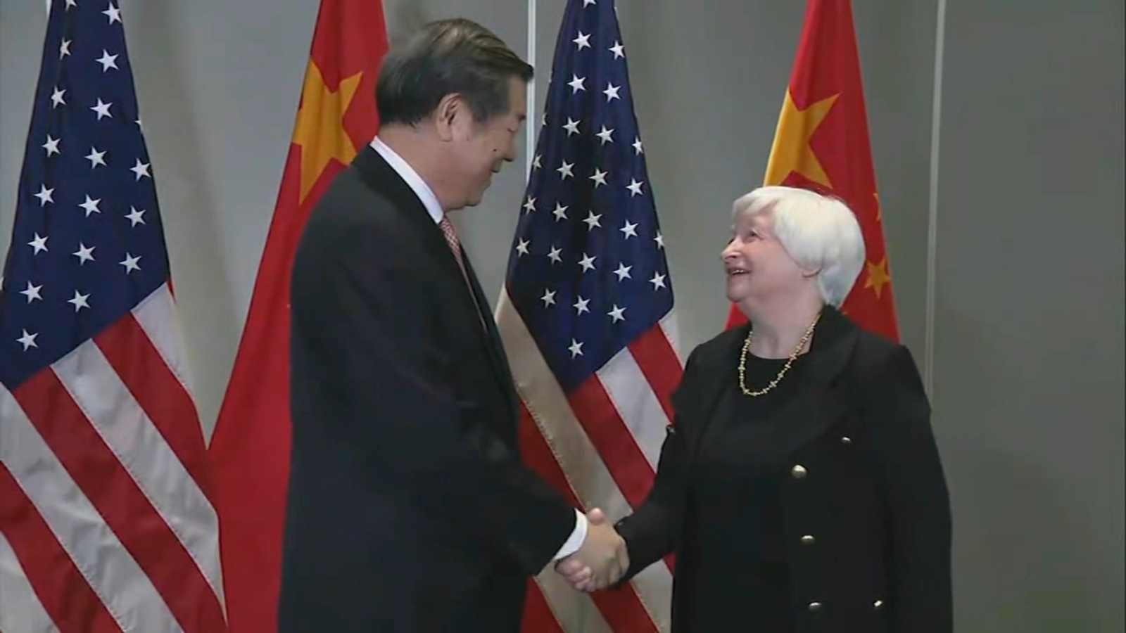 US Treasury Secretary Janet Yellen, Chinese Vice Premier He Lifeng ...