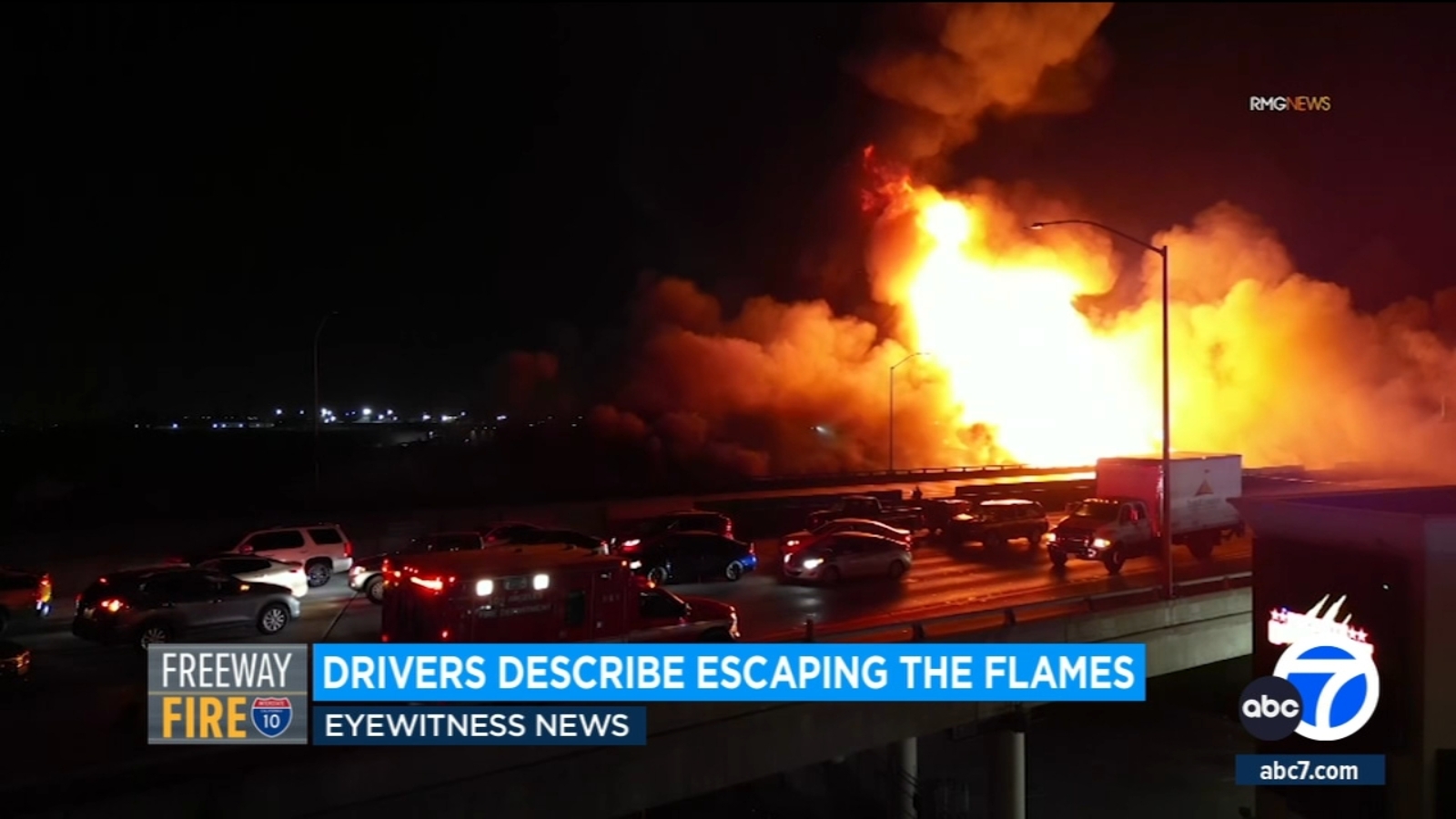 Driver who escaped chaos on 10 Freeway in downtown Los Angeles during ...