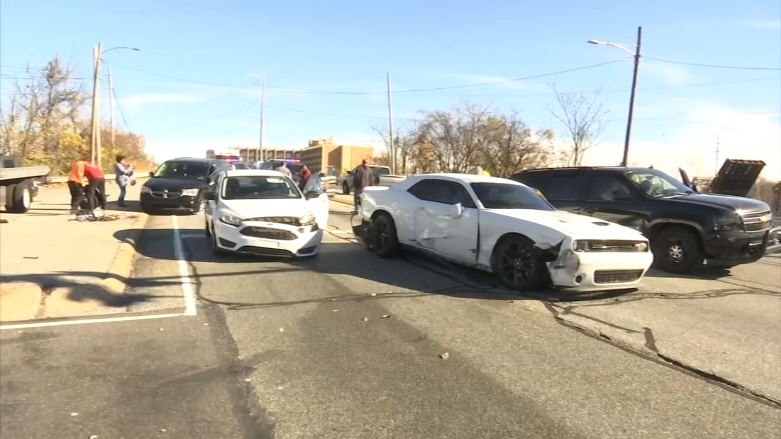 3 vehicles damaged after police pursuit ends in car crash in Ridley ...