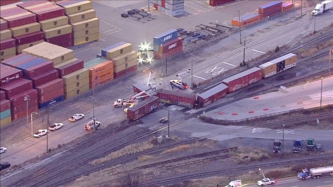 CSX freight train derails on South Delaware Avenue, near the Packer Ave ...