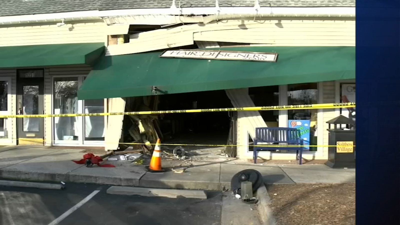 Car slams into barbershop at Saltbox Village Shops in Cary - ABC11 ...