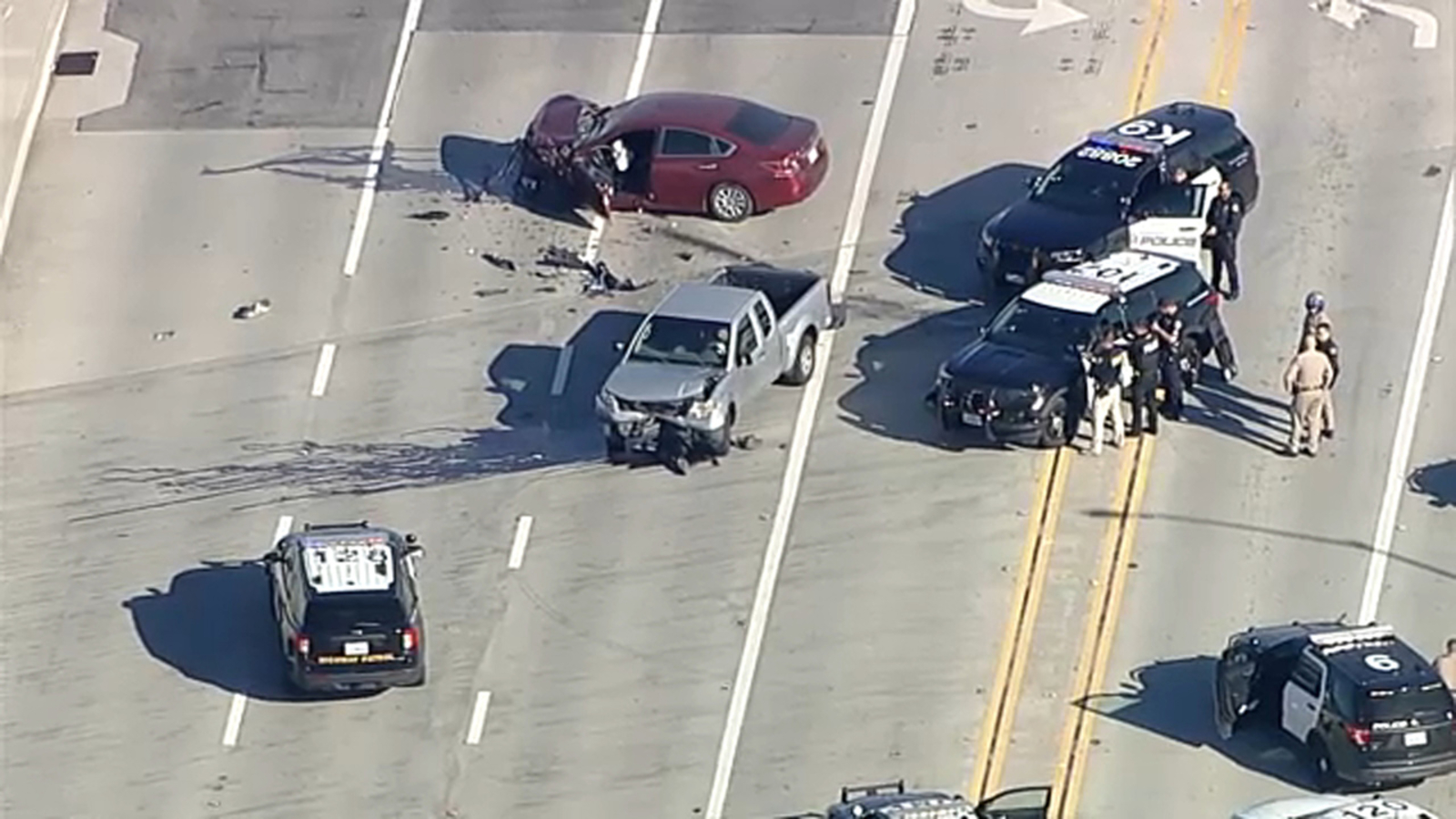 High-speed chase ends in violent head-on crash involving suspect, innocent driver in Pomona ...