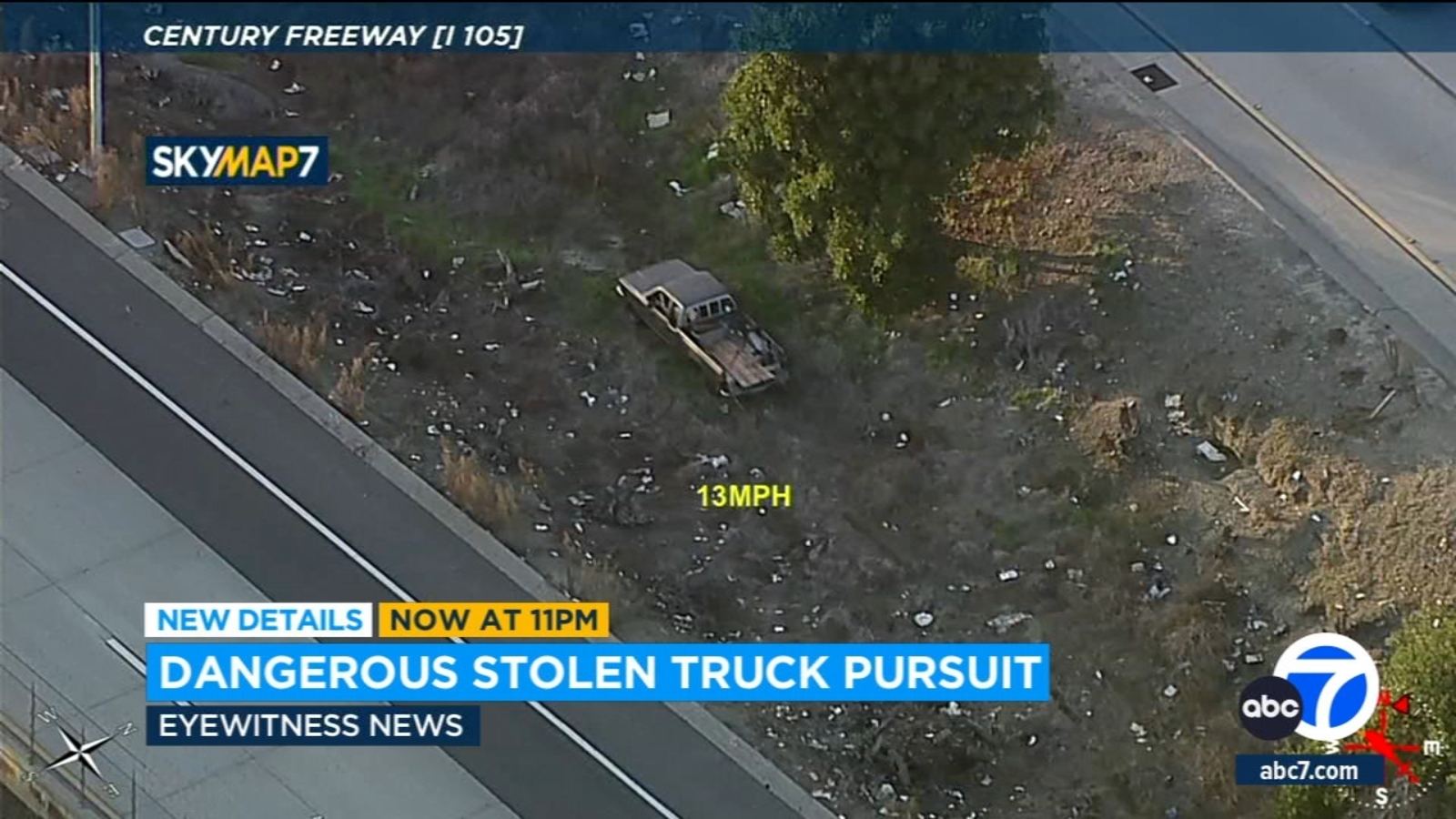 Chase: Suspect goes off-road, drives into wash under 105 Freeway in ...
