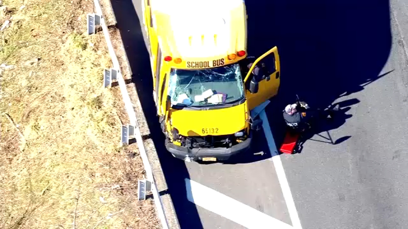 Long Island school bus hits guardrail, overturns in Commack, Suffolk ...