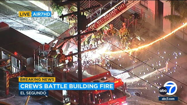 Firefighters battle stubborn blaze at industrial business in El Segundo ...