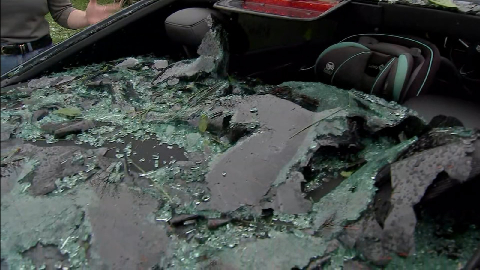 Hail damage seen across Fort Bend County in Needville after heavy band ...