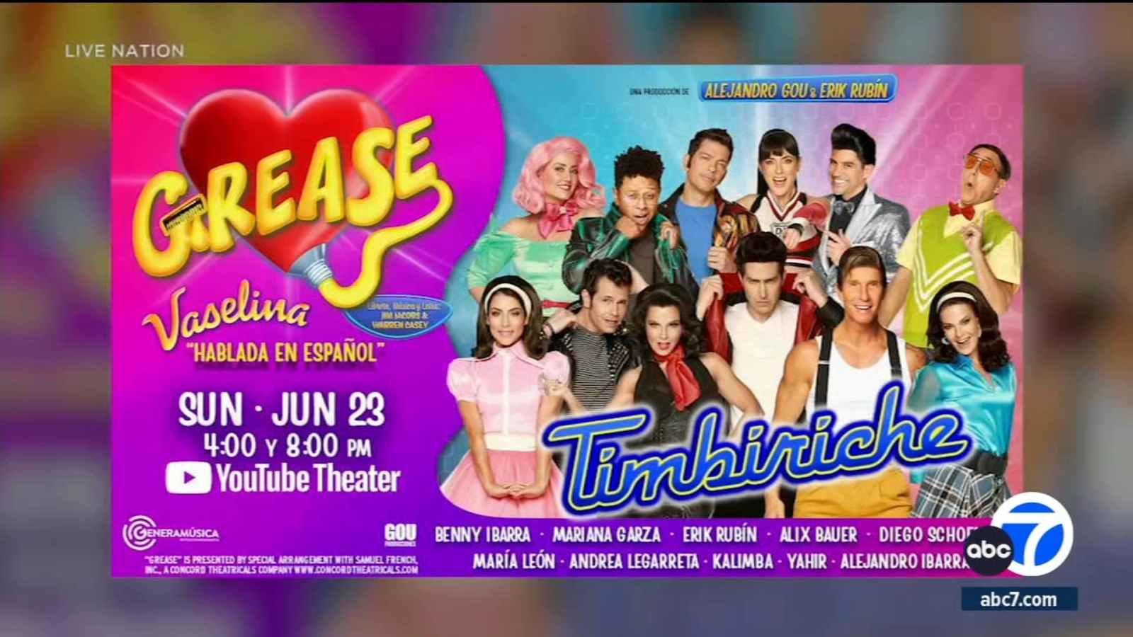 'Vaselina,' new Latin remake of 'Grease,' coming to YouTube Theater in ...