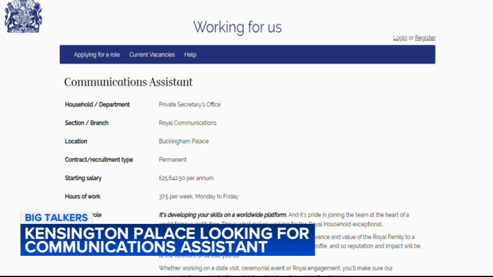 Kensington Palace posts royal communications assistant job in wake of ...