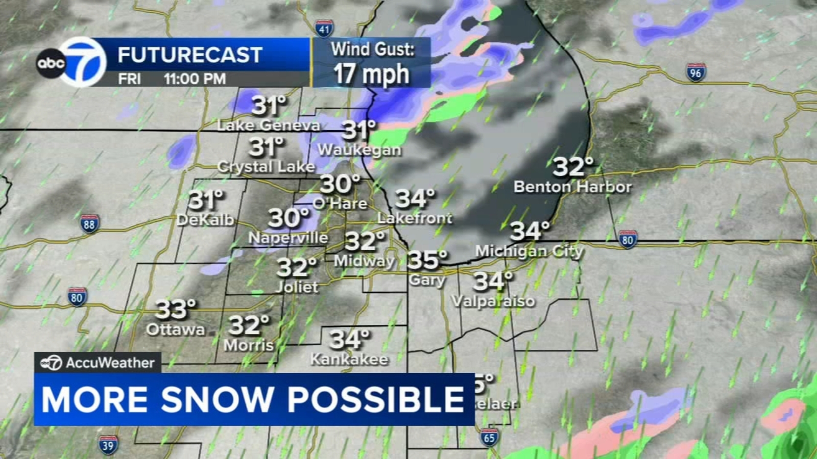 Chicago weather forecast: Several inches of snow fall in northern suburbs near Wisconsin border ...