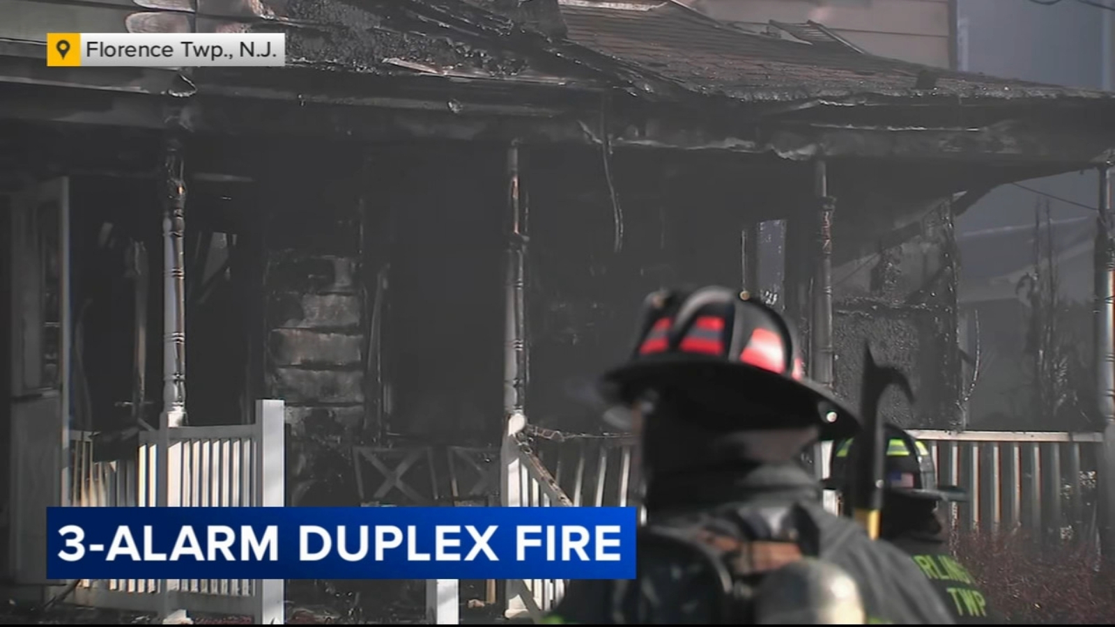Crews respond to 3-alarm duplex fire in Burlington County, New Jersey ...
