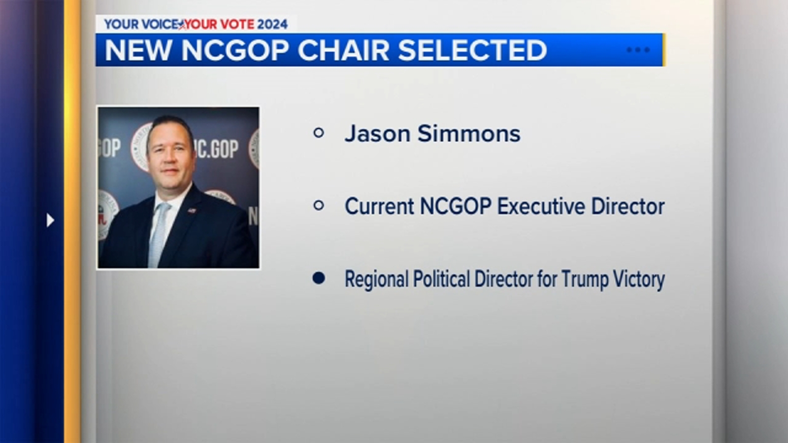 NC GOP elects Trump-endorsed Jason Simmons as new chairman - ABC11 ...