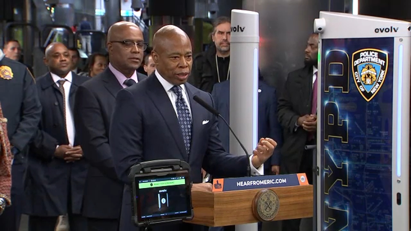 NYC subway gun scanner pilot program unveiled by Mayor Eric Adams and ...