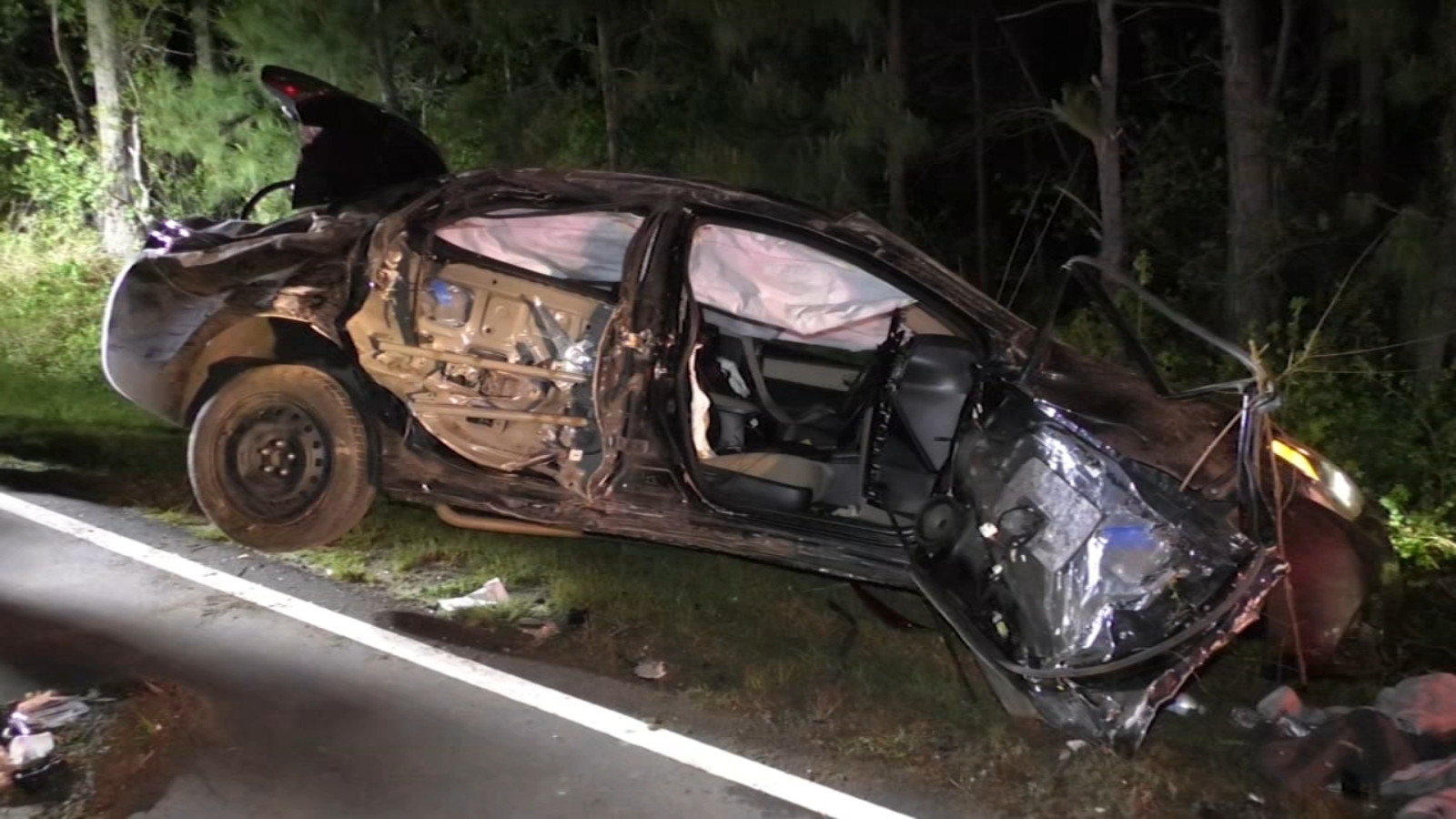 Car flips several times in overnight crash in Sampson County - ABC11 ...