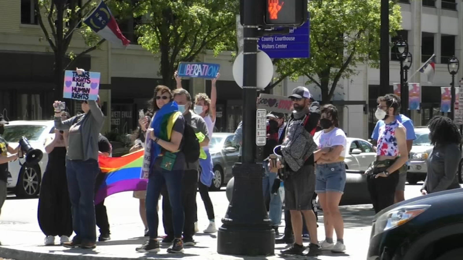 Two opposing rallies gather at North Carolina State Capitol in Raleigh ...
