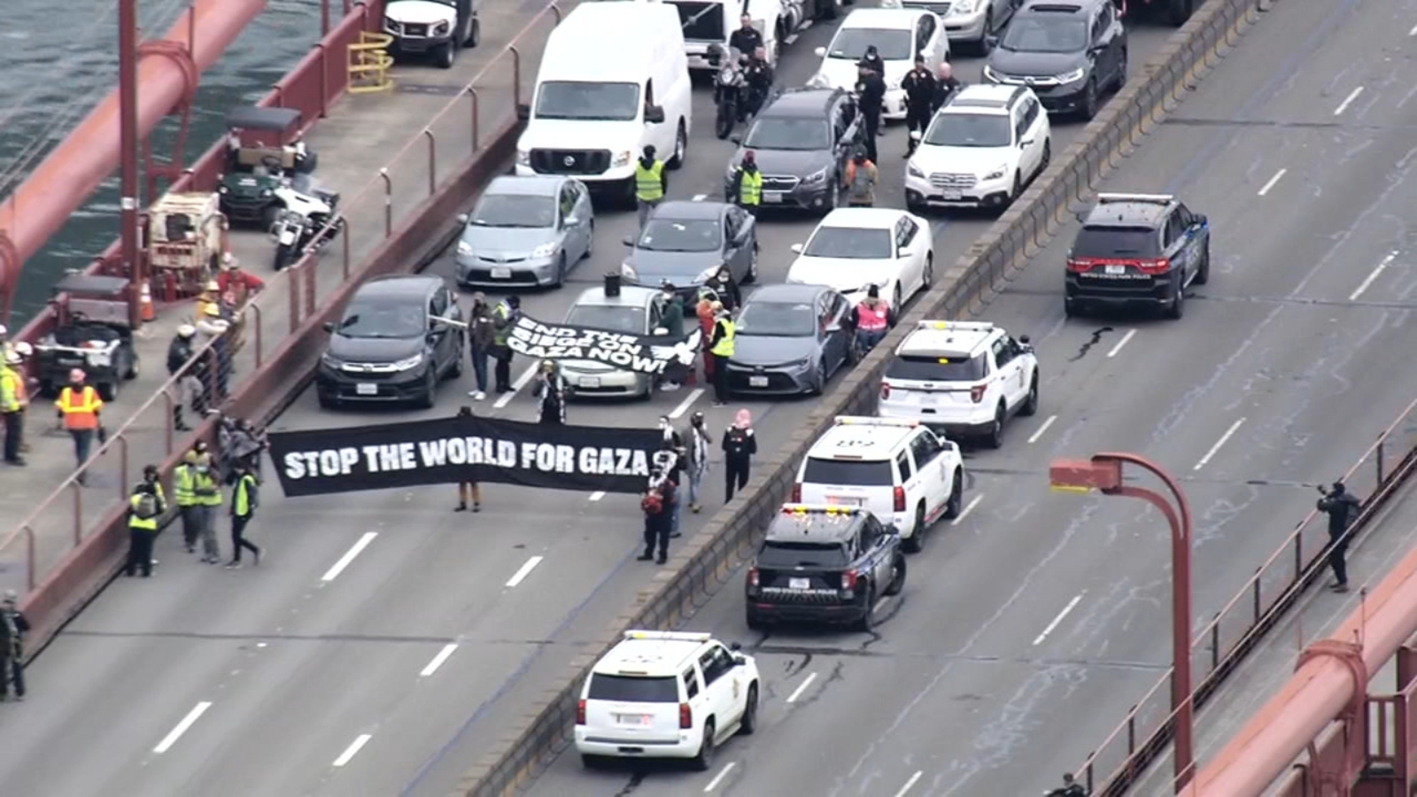 Pro-Palestinian protest: 26 protesters charged for blocking Golden Gate ...