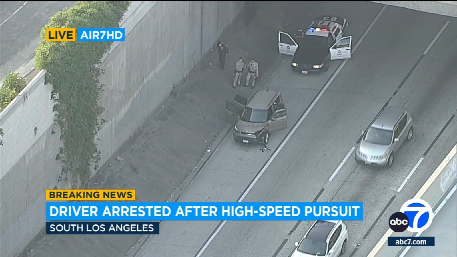 Suspect in stolen Kia flees through Los Angeles, bumps into LAPD cruiser before surrendering ...