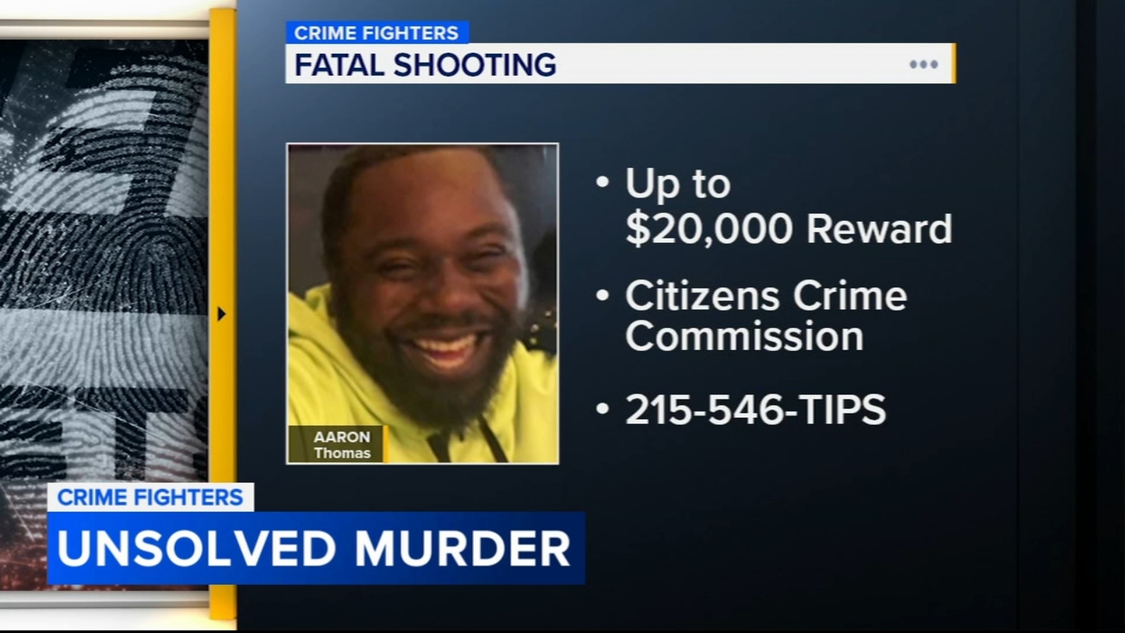 Crime Fighters 6abc: Suspect still sought for fatal shooting of Aaron ...