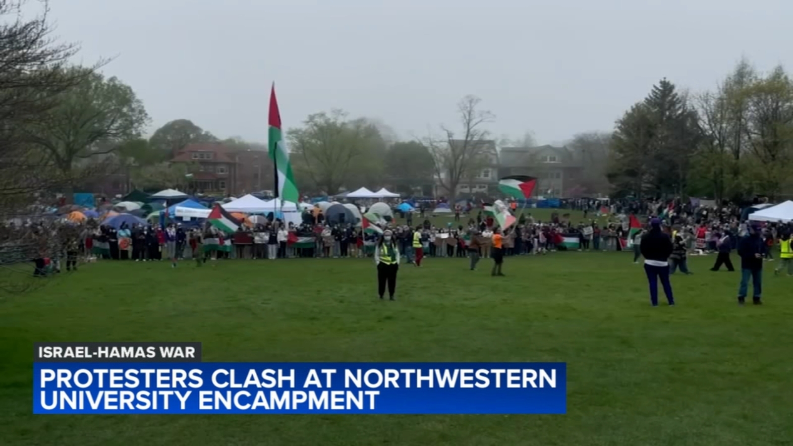 Northwestern encampment: Standoff ensues between Israel supporters, pro ...