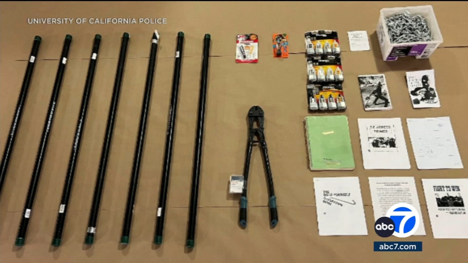 Arrested UCLA protesters were equipped with heavy pipes, bolt cutters ...