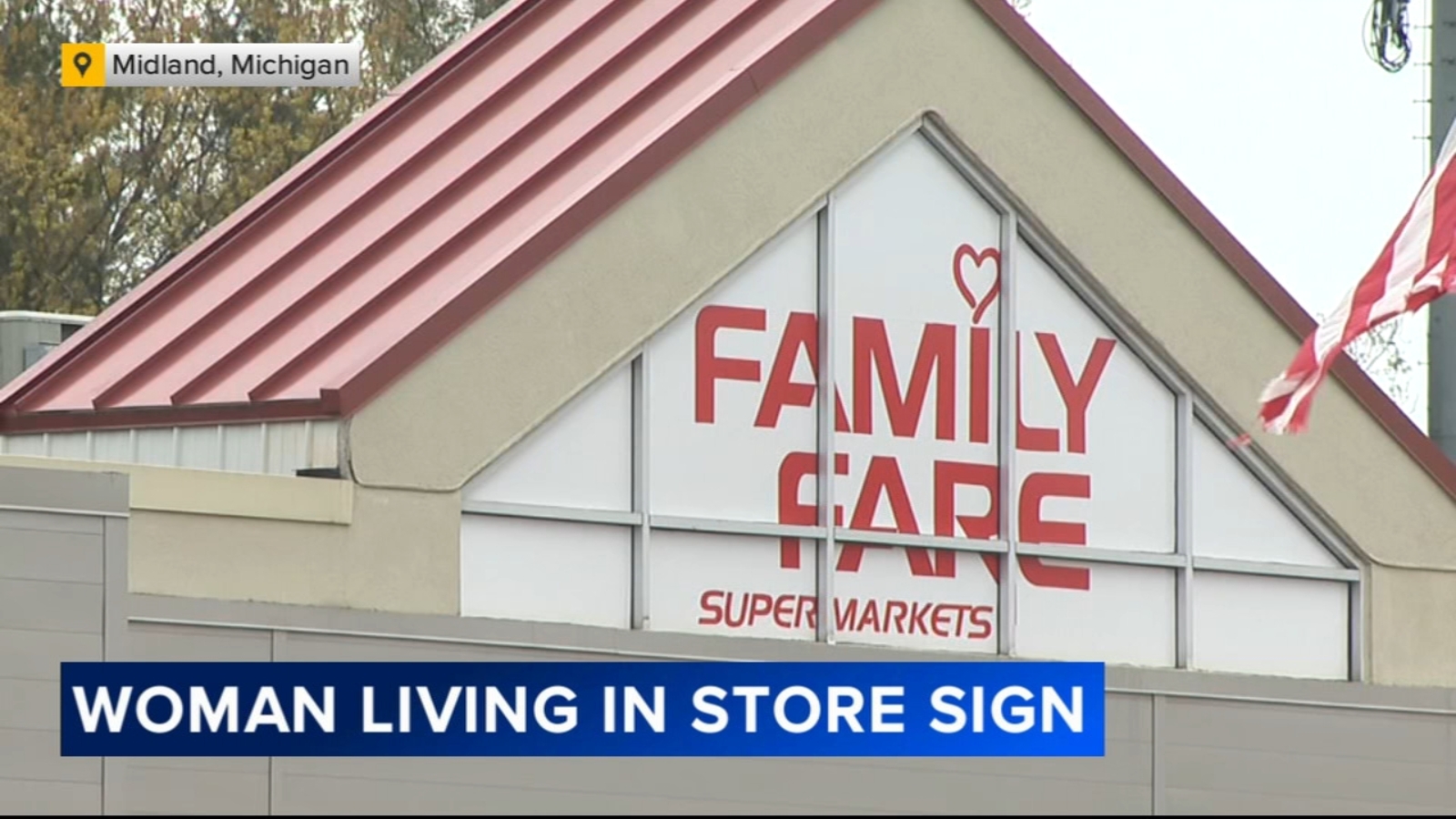 Woman found living inside store sign above Family Fare supermarket in ...