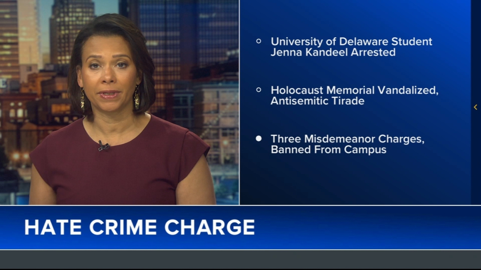 University of Delaware student Jenna Kandeel arrested for hate crime ...