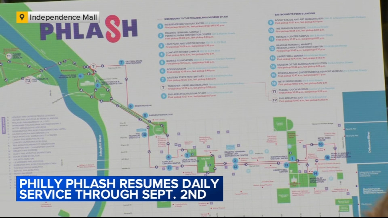 Philly PHLASH bus returns with $5 bus tickets with service stops at 19 ...