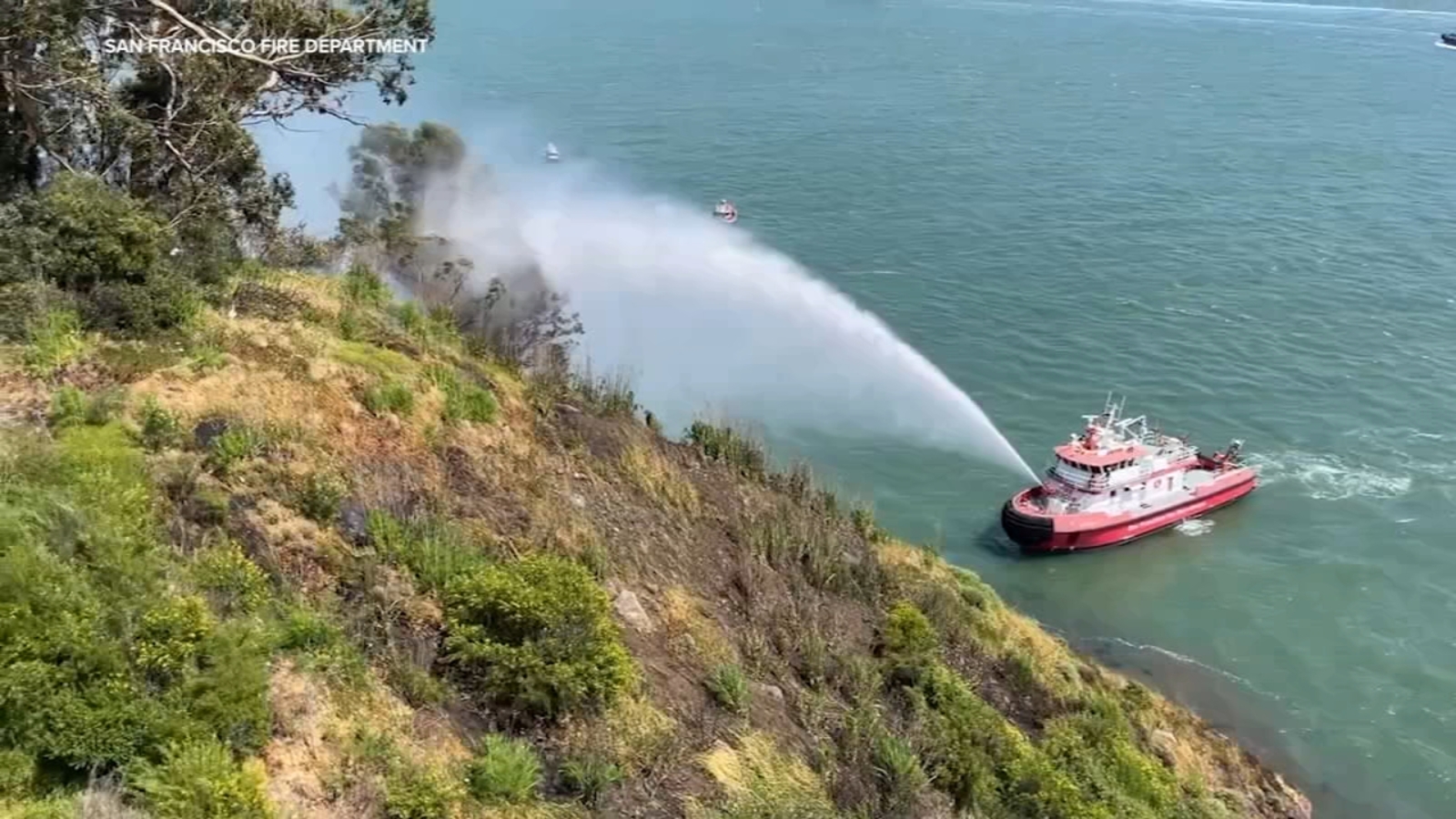 Crews battling fire on Yerba Buena Island, prompting initial shut down ...