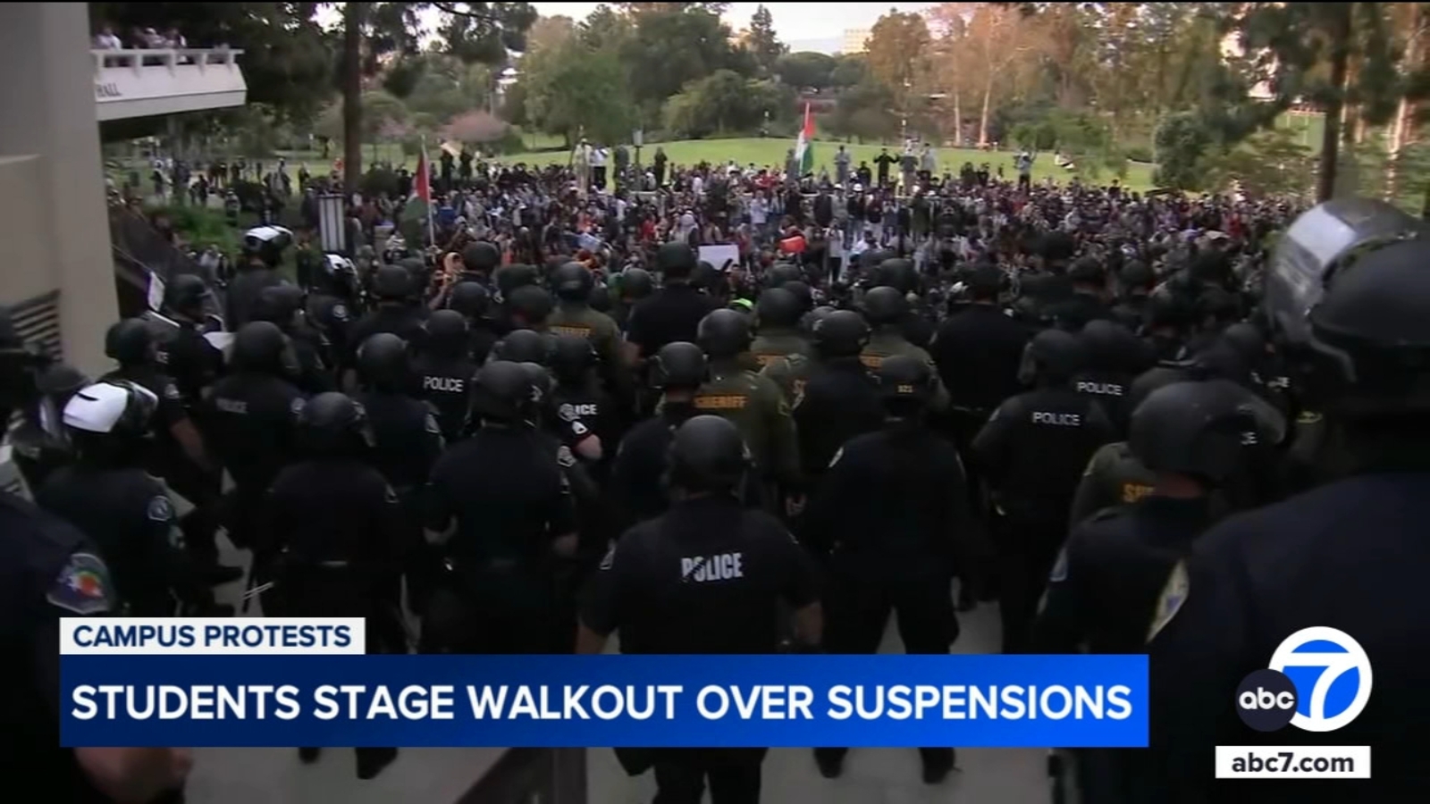 UC Irvine Divest group stage walkout after school suspends students ...