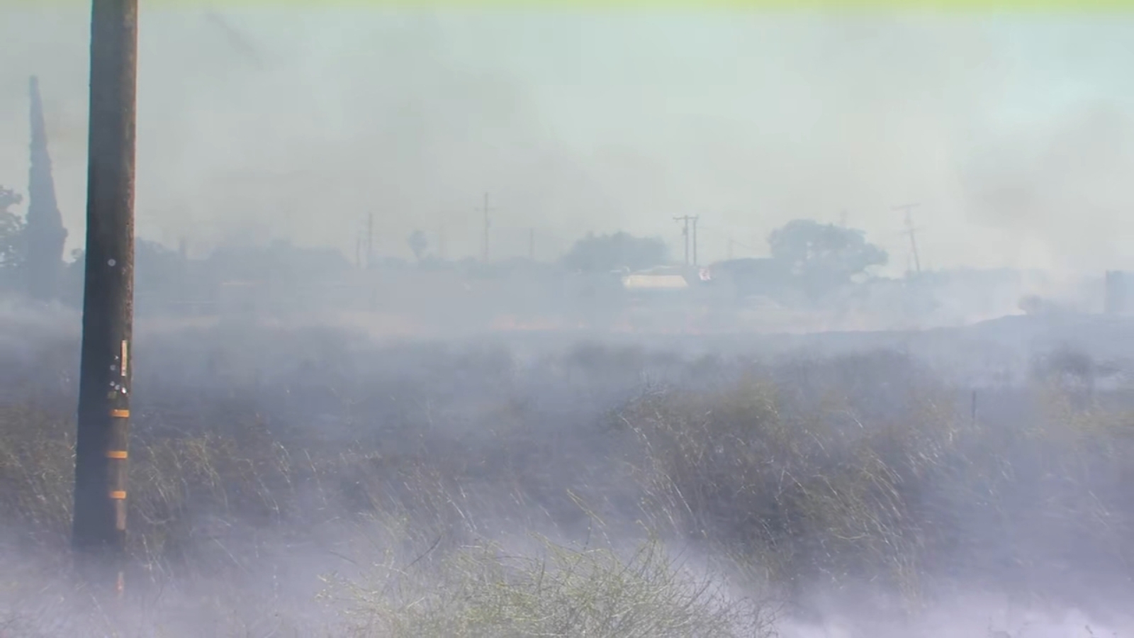 Fire burns through field near Edison High School in southwest Fresno - ABC30 Fresno