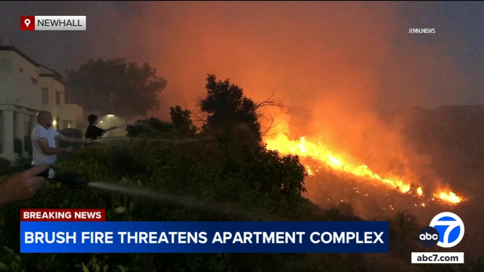 Brush fire in Newhall comes dangerously close to homes, forcing ...