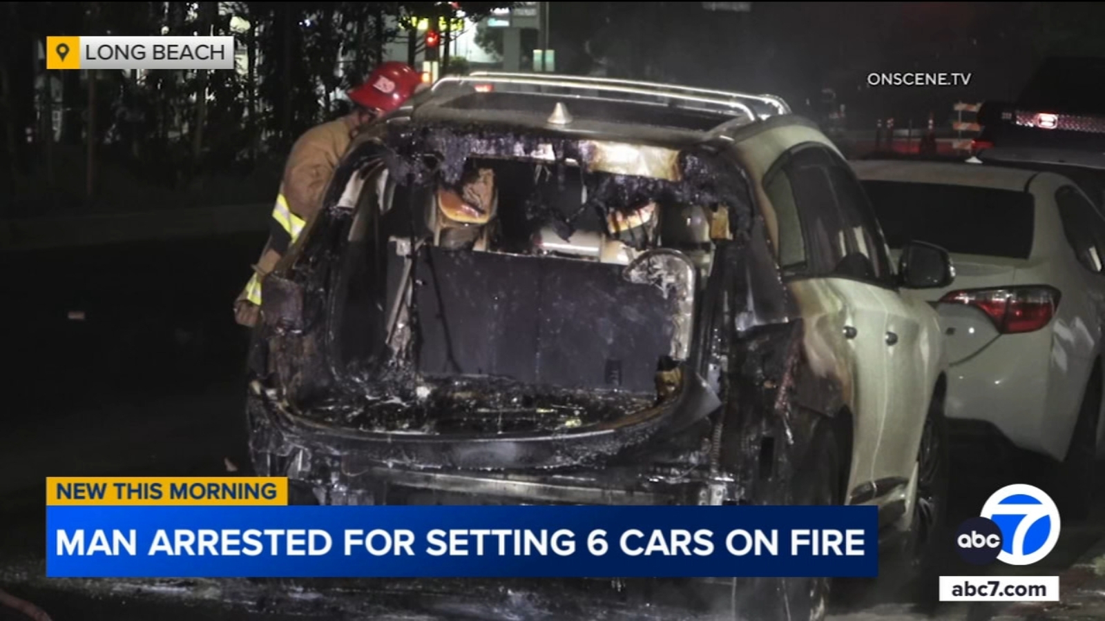 Man arrested for setting cars on fire in Long Beach - ABC7 Los Angeles