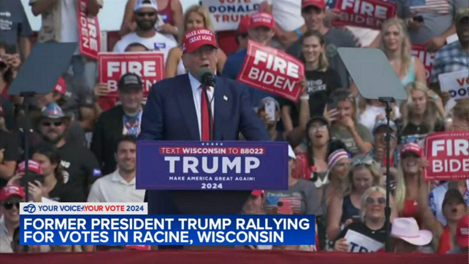 Donald Trump rally Racine: Former president rallies in Wisconsin days ...