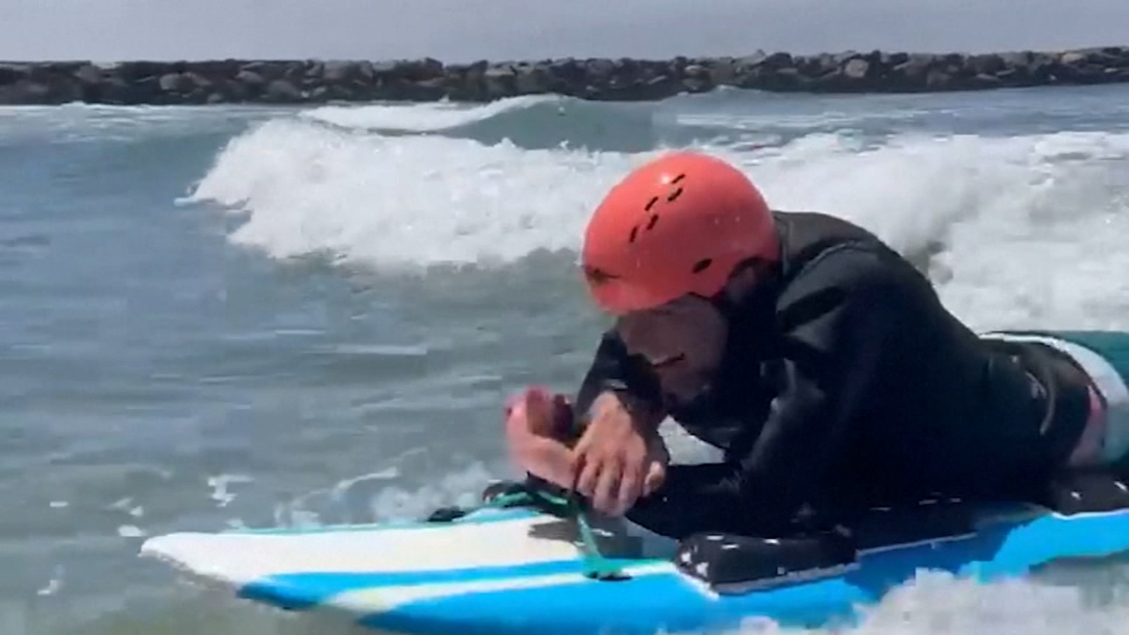 California man Collin Bosse goes surfing again after suffering terrible ...