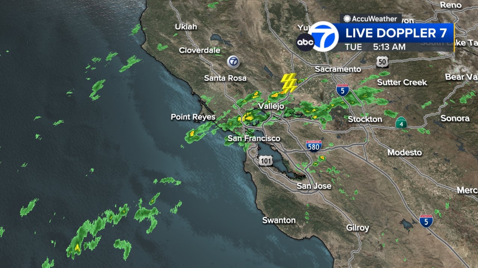 Lightning advisory in Bay Area with potential to start new fires - ABC7 ...