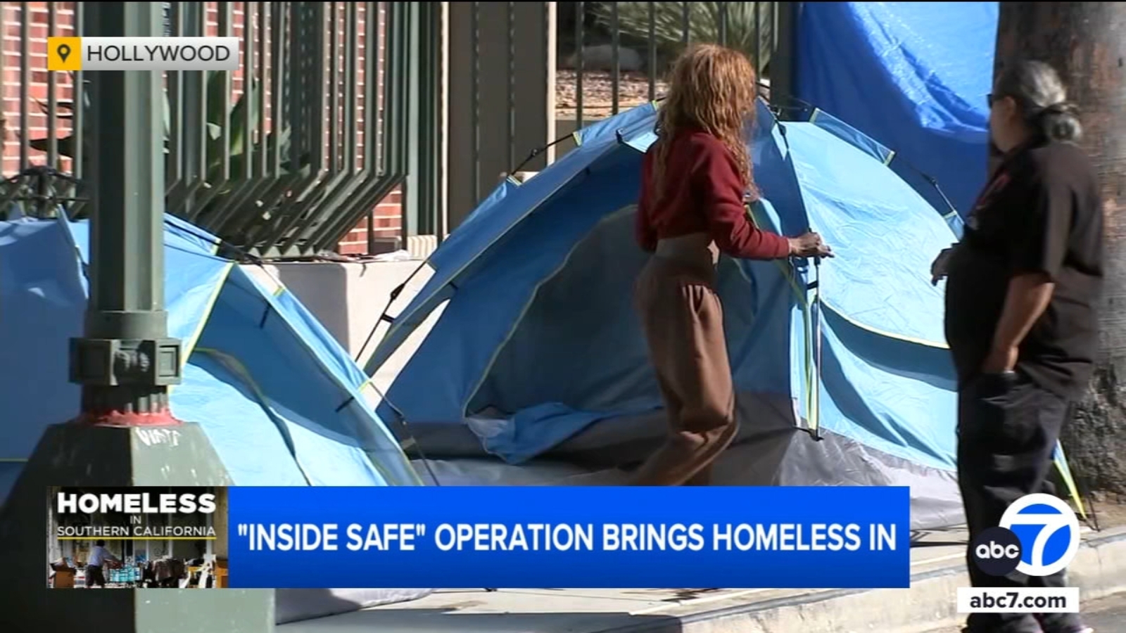 Homeless encampment outside LADWP building in Hollywood cleared as part ...