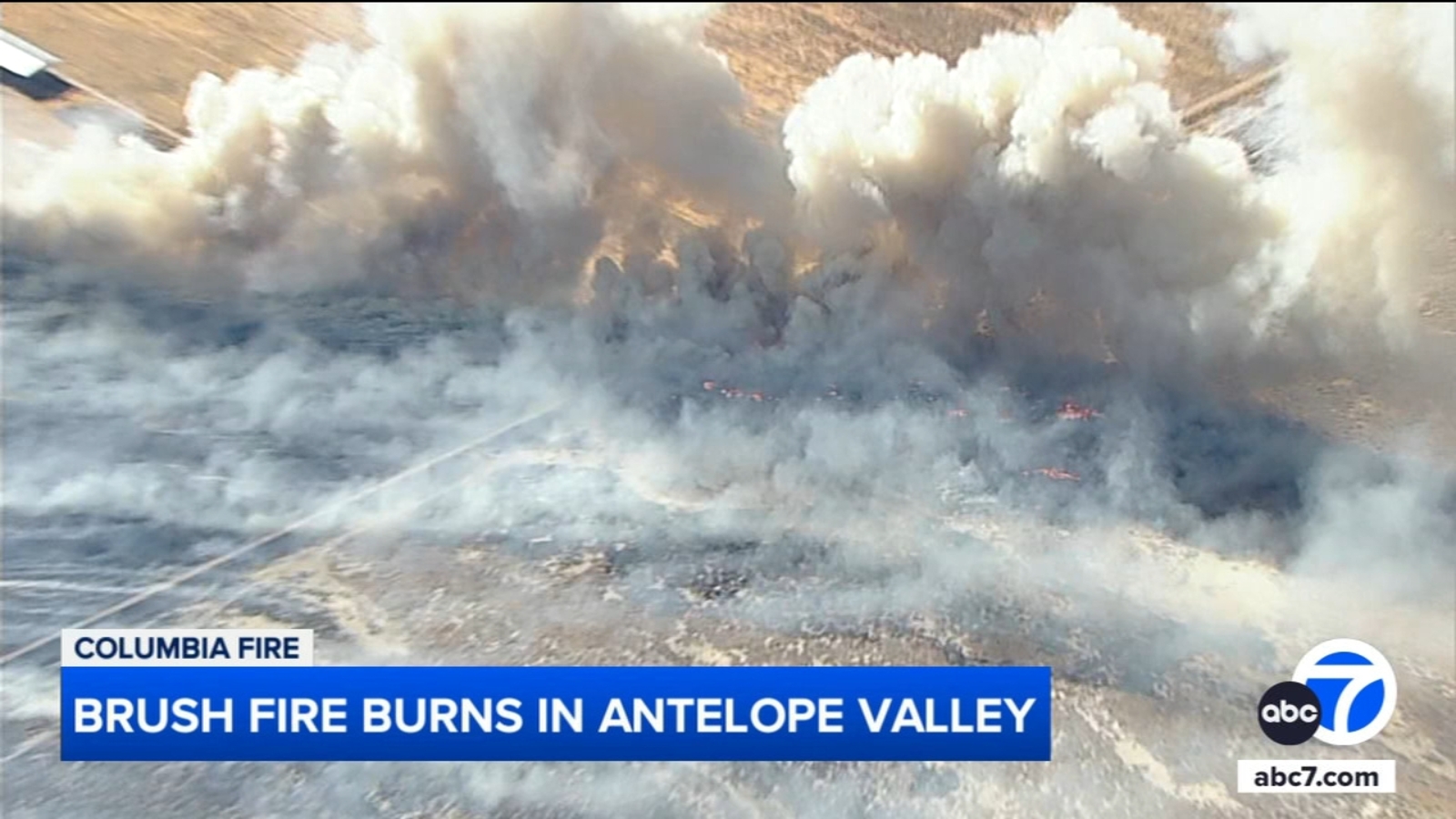 Antelope Valley brush fire: Columbia Fire near Lancaster grows to ...