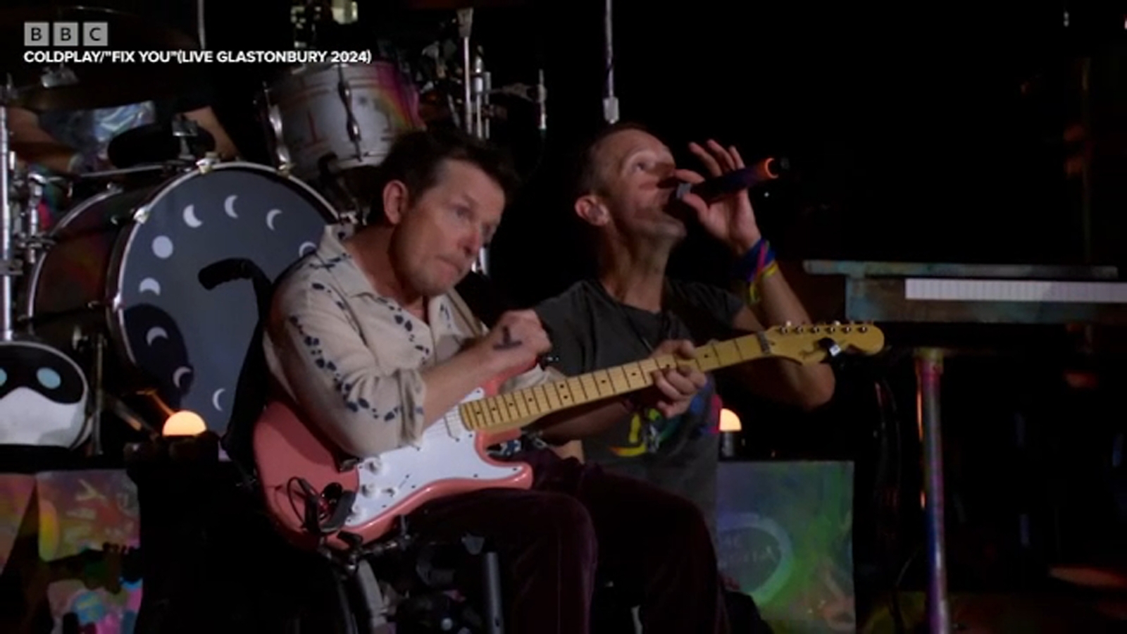 Michael J. Fox joins Coldplay on stage for surprise performance at ...