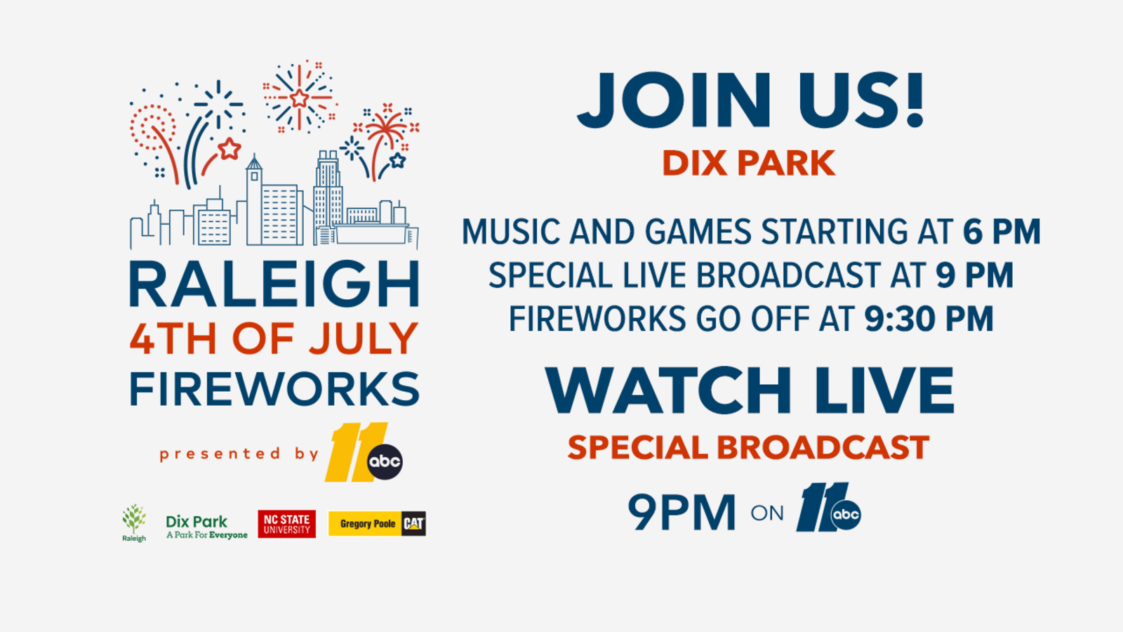 Raleigh fireworks | Watch ABC11 for Dix Park July 4 show - ABC11 ...