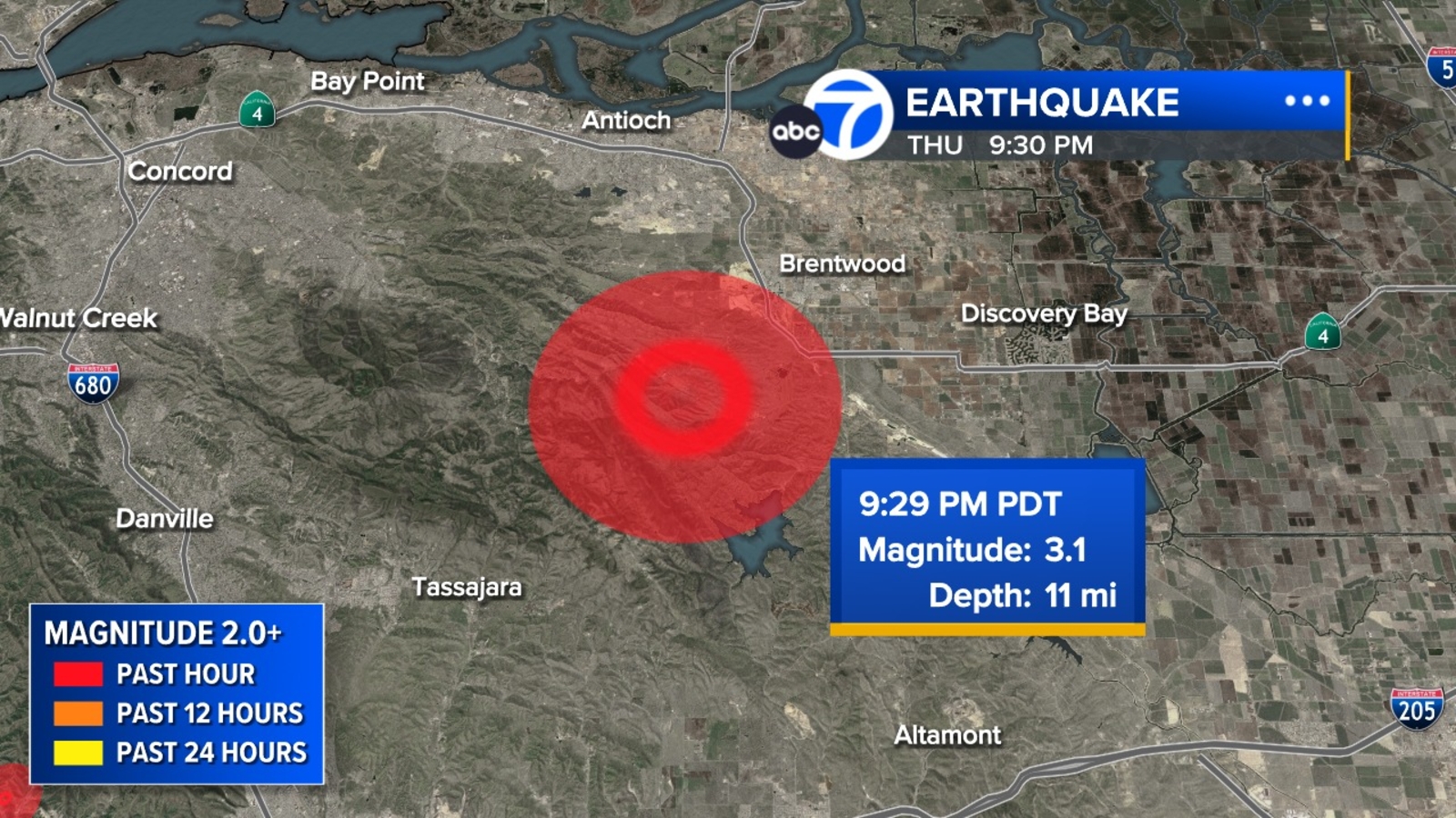 Preliminary magnitude 3.1 earthquake strikes near Brentwood, USGS says ...