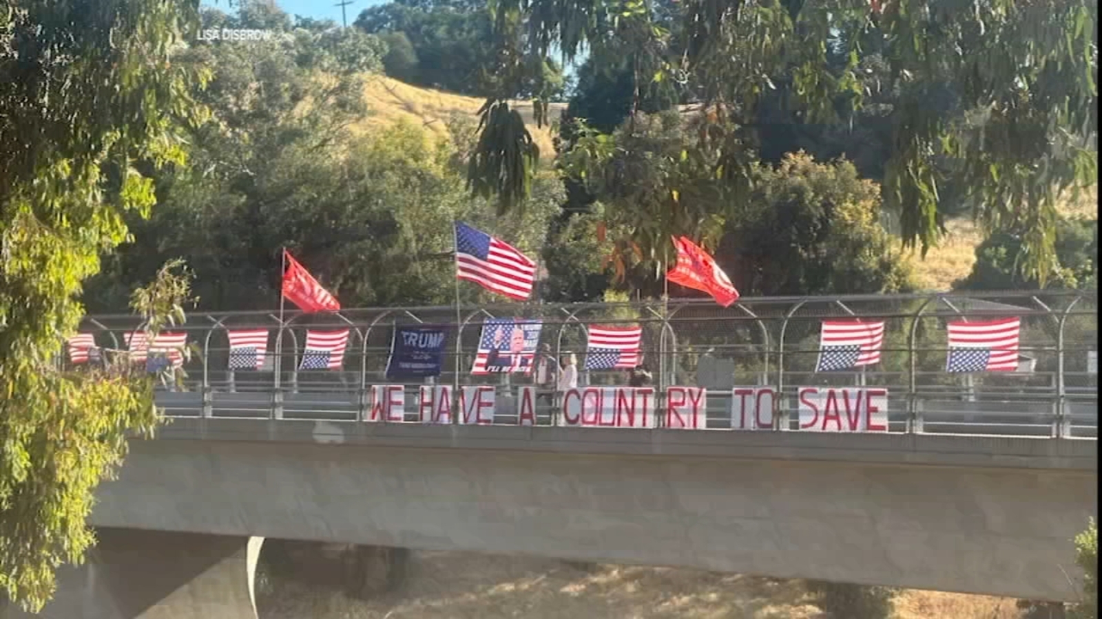 Trump supporters say their banners over Highway 24 in Lafayette are ...