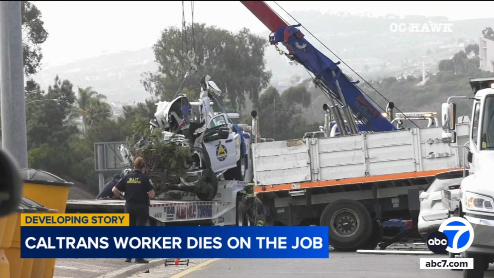 Orange County crash: Caltrans worker fatally struck on 5 Freeway in San Clemente - ABC7 Los Angeles