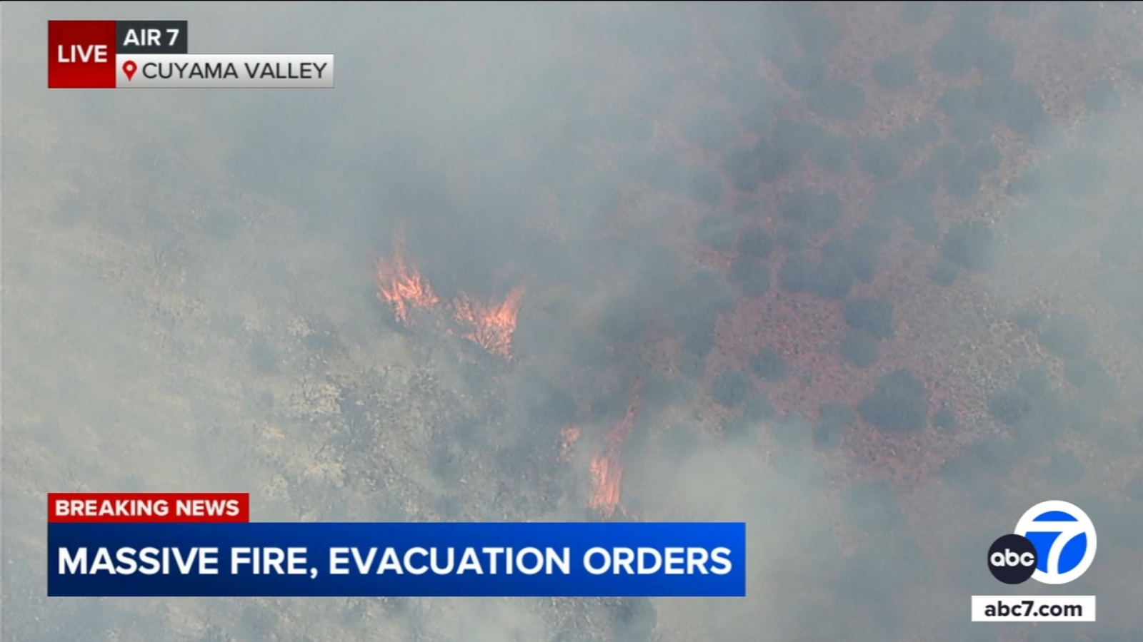 Apache Fire: Brush fire grows in Los Padres National Forest in Ventura County - ABC7 Los Angeles