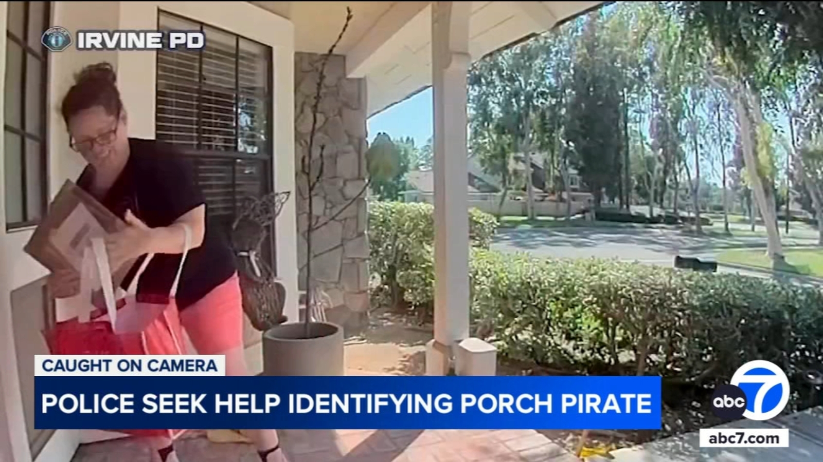 Video shows porch pirate smiling while stealing package from Irvine ...