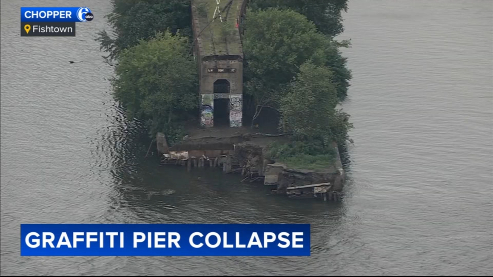 Portion of Graffiti Pier collapses into Delaware River in Philadelphia ...