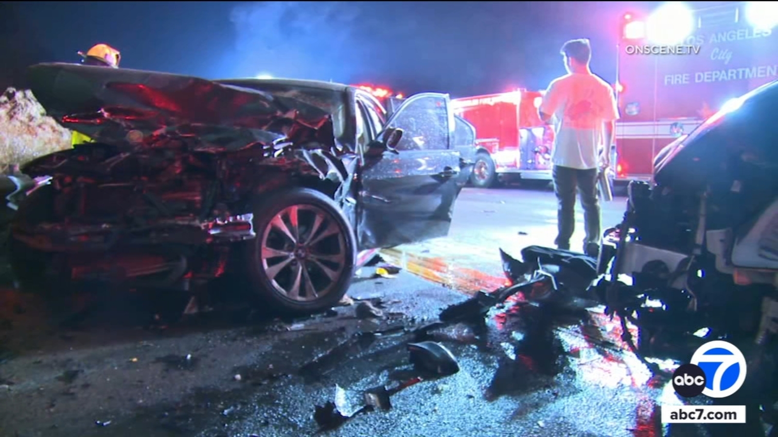 7-vehicle crash on 10 Freeway in LA's West Adams area shuts down eastbound lanes for hours ...
