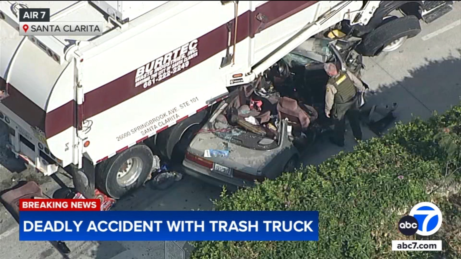 Man killed in crash involving trash truck in Canyon Country area - ABC7 ...