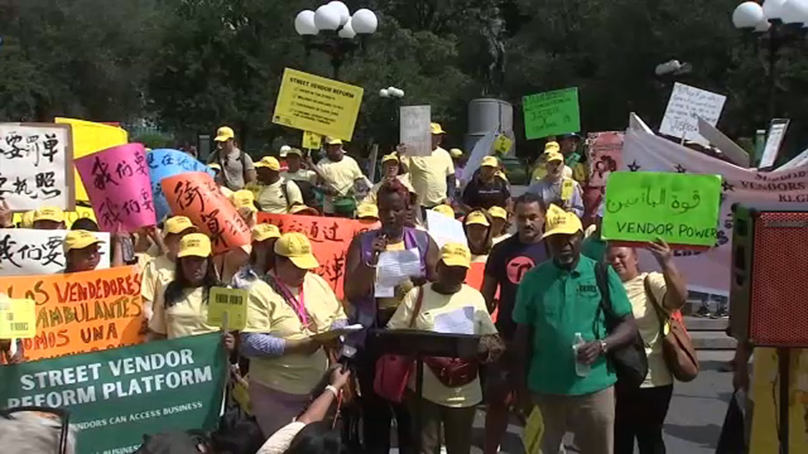 Street Vendors Rally: Hundreds gather at NYC's City Hall calling for ...